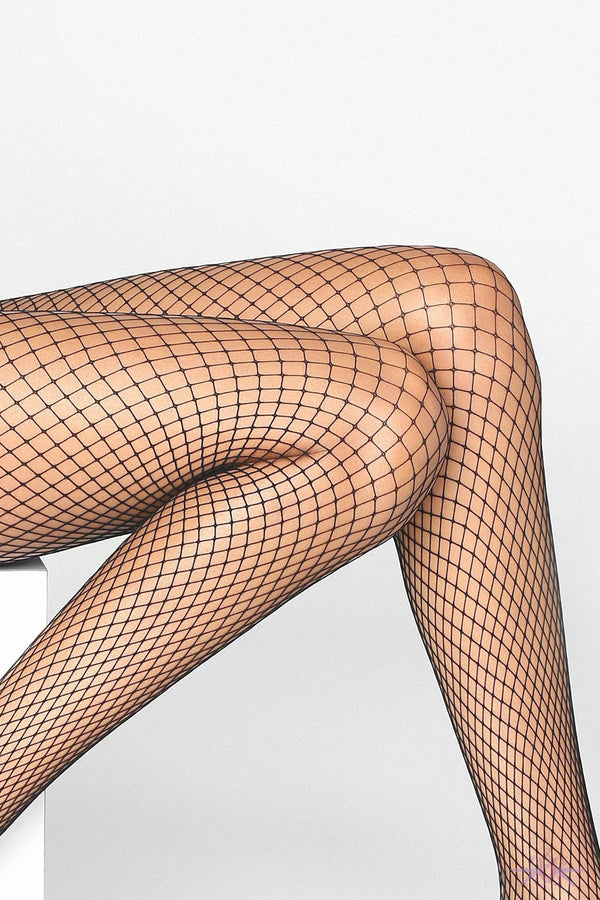 Marilyn Casting Fishnet Tights Caramel and Nude at the Hosiery Box Summer Tights - The Hosiery Box