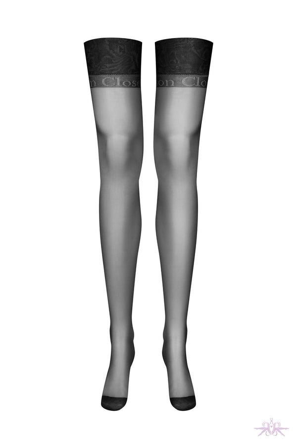 Maison Close Couture Black Nylon Stockings At The Hosiery Box Black