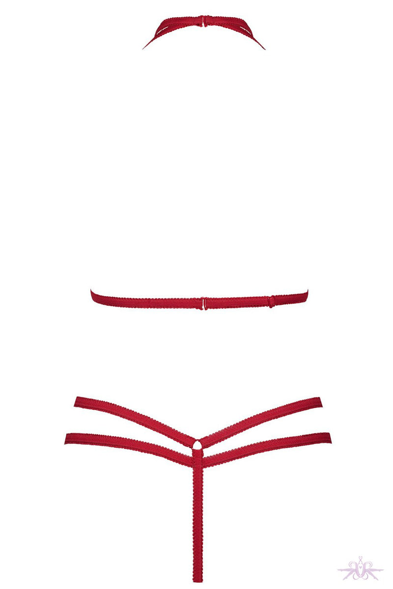 Maison Close Le Petit Secret Red Harness with Thong - The Hosiery Box
