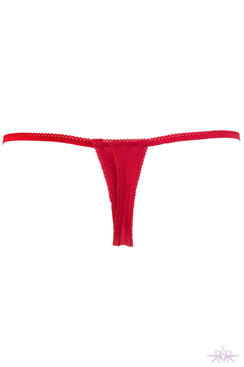 Maison Close Le Petit Secret Red Open Thong - The Hosiery Box