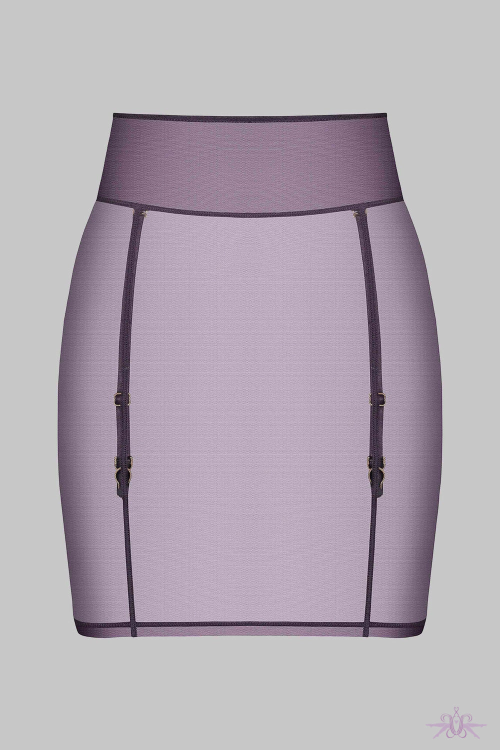 Maison Close L'Amoureuse Violet Orchid Suspender Skirt at The Hosiery Box