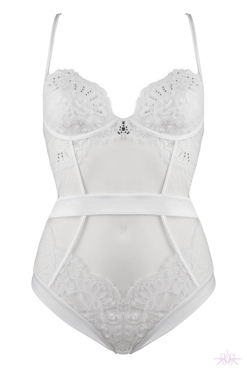 Prelude Marlene White Bodysuit at the Hosiery Box White Bodysuits - The ...